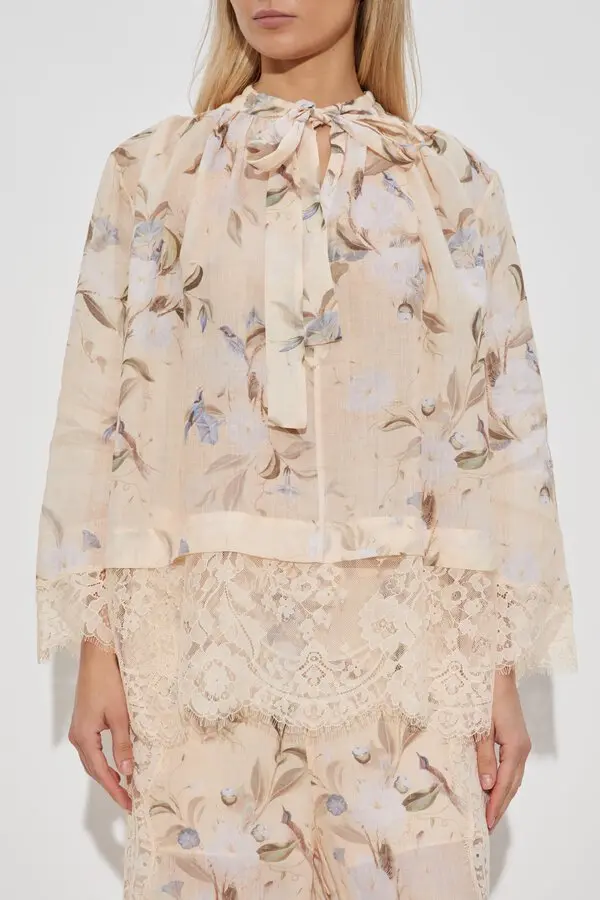 Zimmermann Loose-fit Top With Lace Inserts