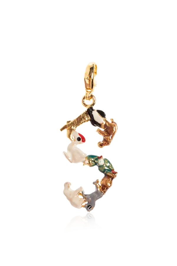 Marni Animal Figure Brass Pendant Necklace - Multicolour