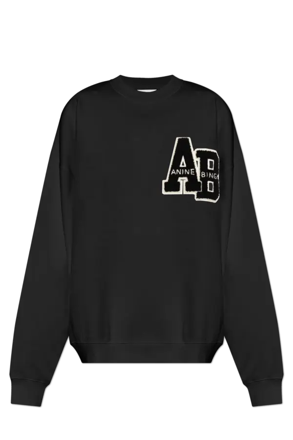 ANINE BING Logo Patch Cotton Sweatshirt