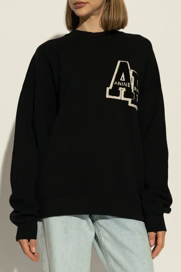 ANINE BING Logo Patch Cotton Sweatshirt