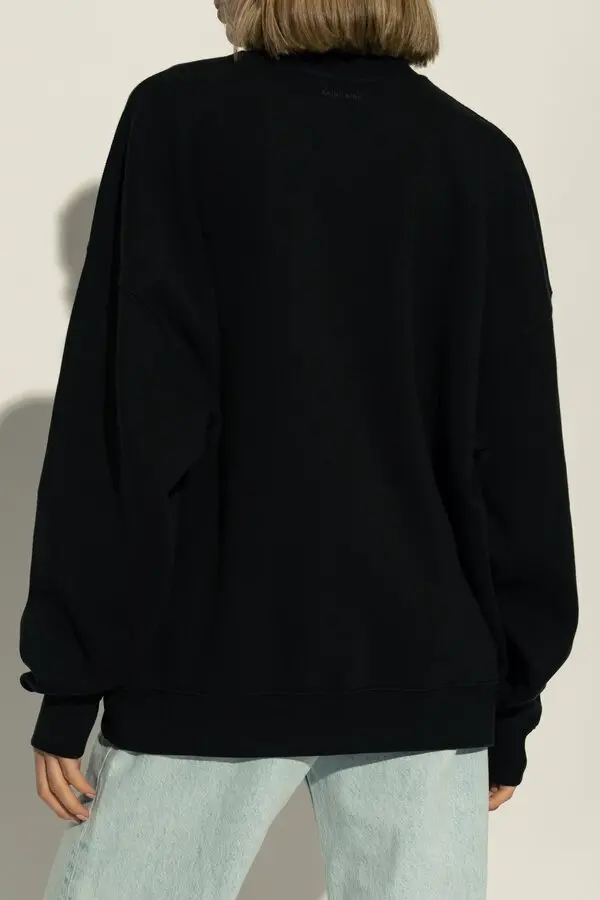 ANINE BING Logo Patch Cotton Sweatshirt