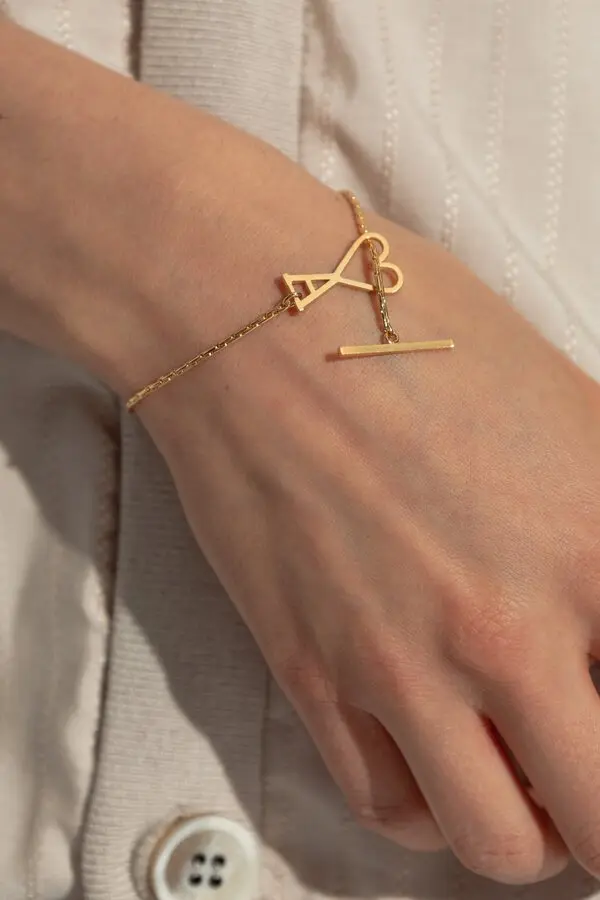 Ami Logo Pendant Bracelet - Gold