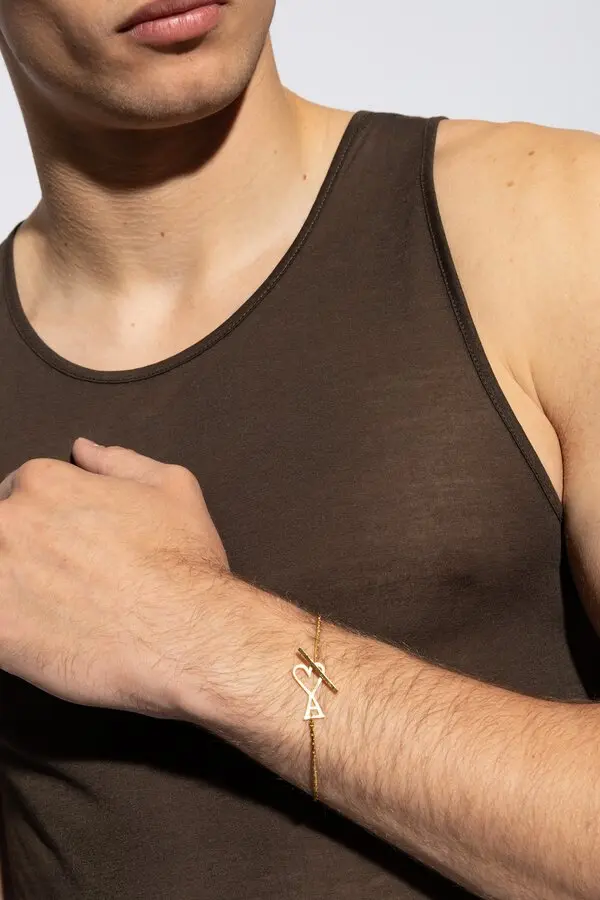Ami Logo Pendant Bracelet - Gold