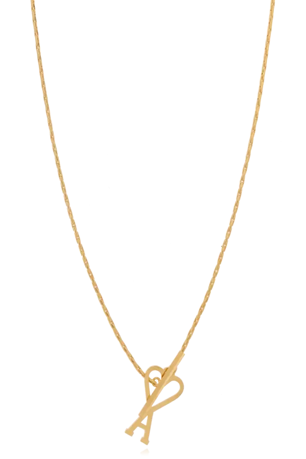 Ami Logo Pendant Necklace - Gold