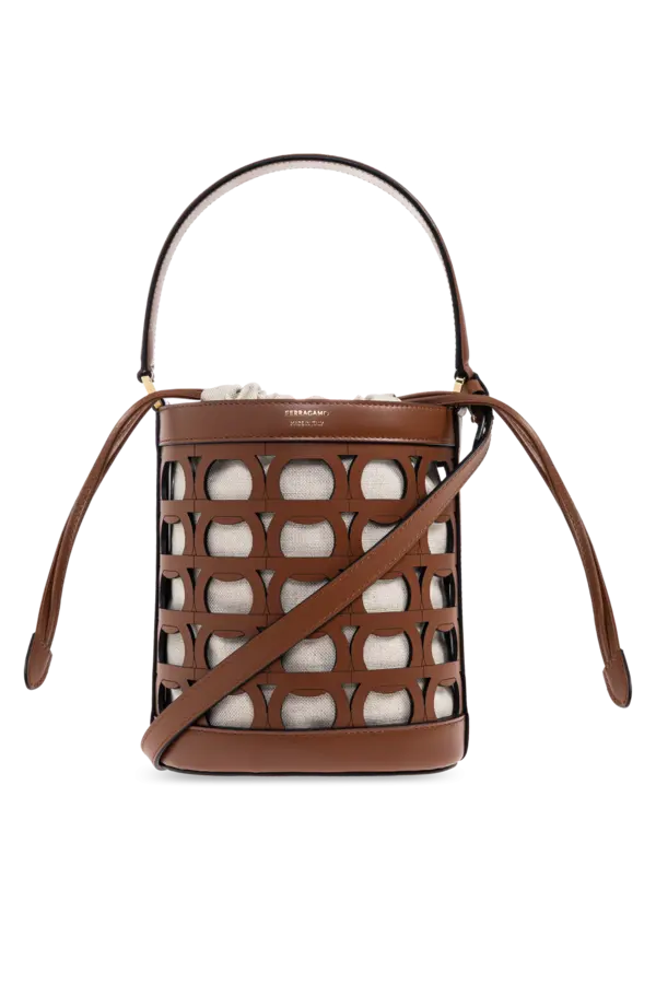 FERRAGAMO Leather Bucket Bag - Brown
