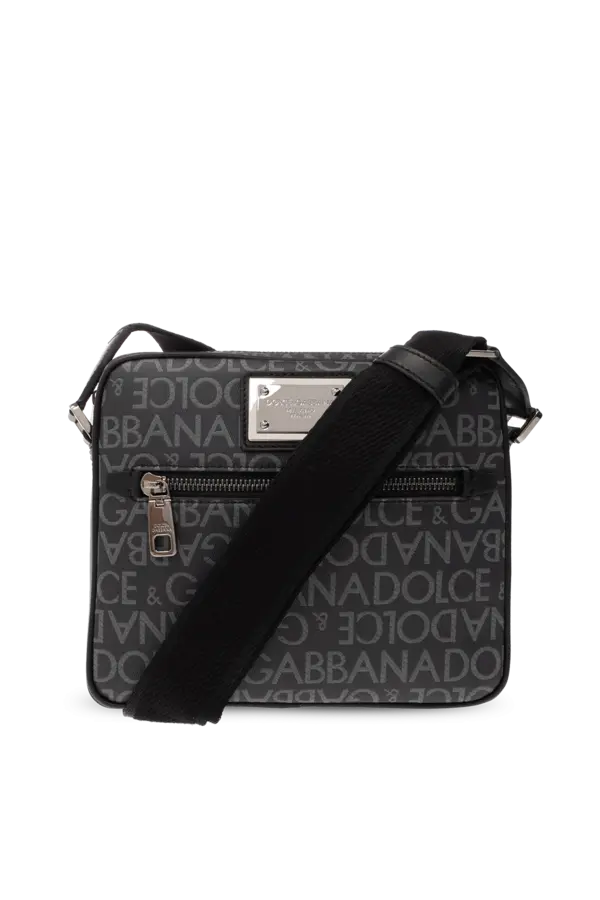 Dolce & Gabbana Shoulder Bag With Engraved Logo - Grey