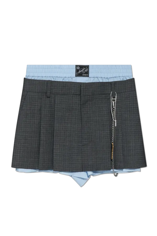 Alexander Wang Pleated Skort Shorts - Grey
