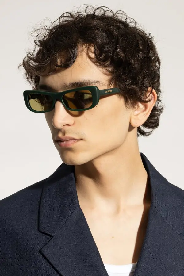 Jacquemus Rectangular Sunglasses With Acetate Frames - Green