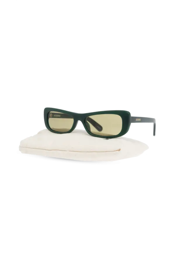 Jacquemus Rectangular Sunglasses With Acetate Frames - Green