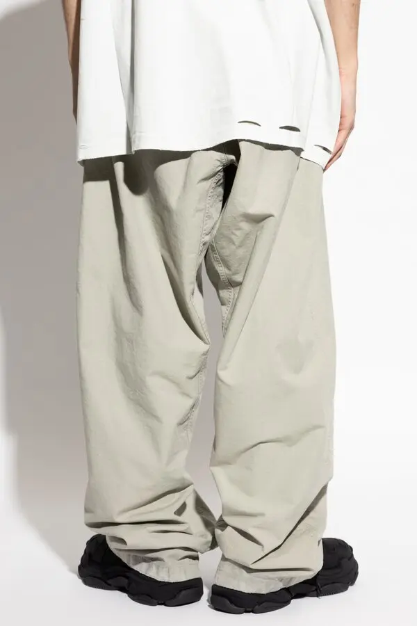 Balenciaga Wide-leg Cotton Trousers With Adjustable Straps