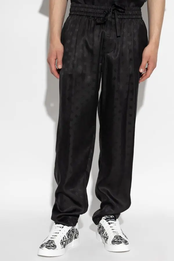 Dolce & Gabbana Silk Monogram Trousers