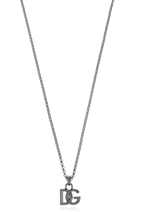 Dolce & Gabbana Logo Pendant Necklace - Grey