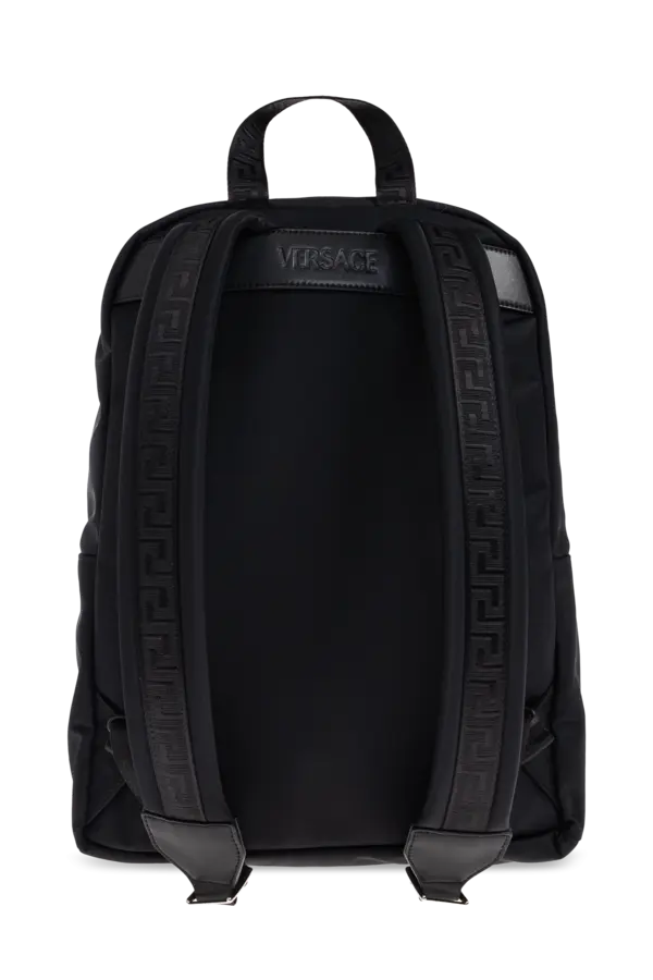 Versace Medusa Head Appliqué Backpack - Black