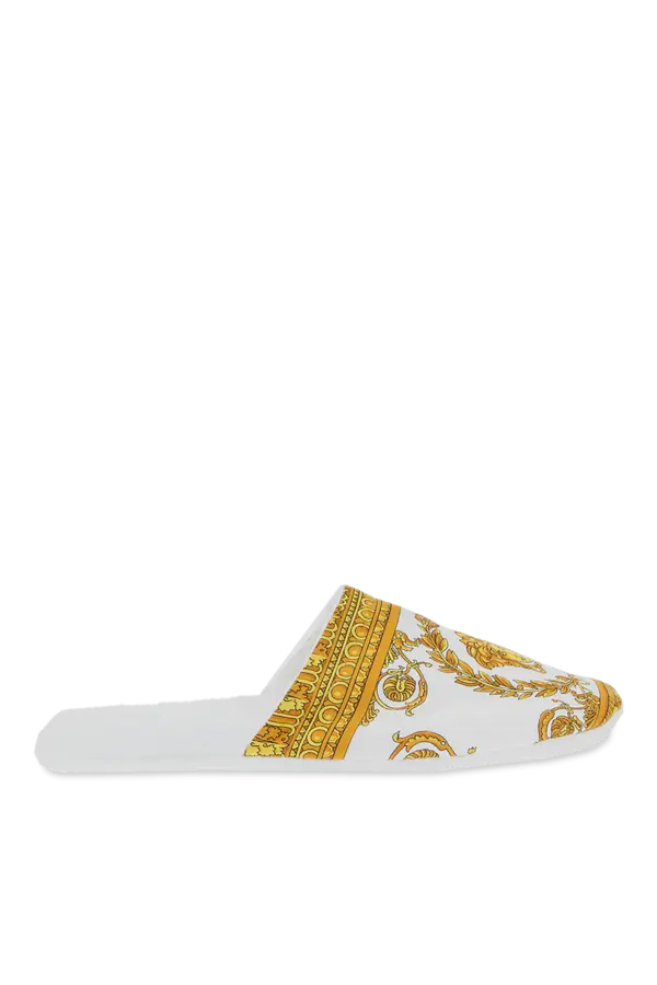 Versace Baroque Print Slides - White