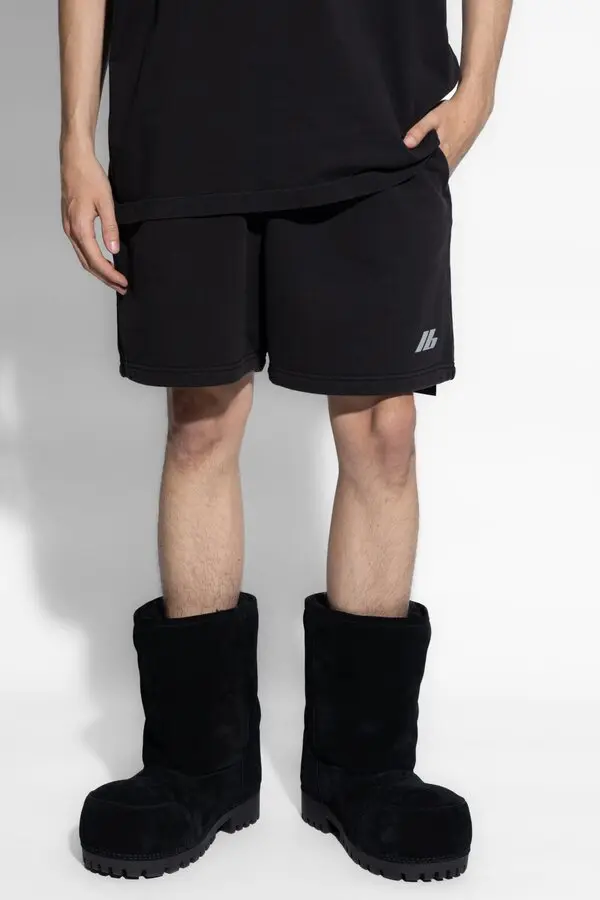 Balenciaga Cotton Shorts With Printed Logo
