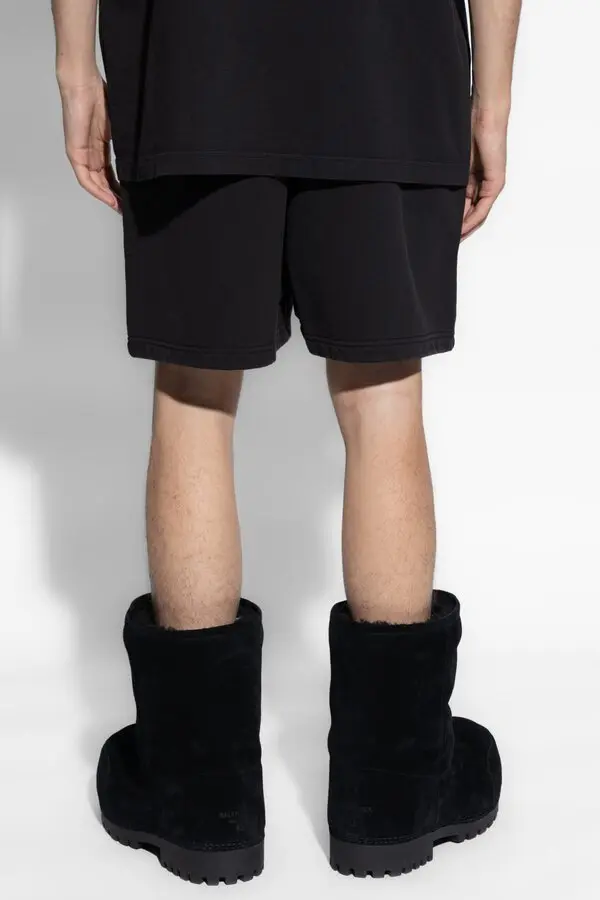 Balenciaga Cotton Shorts With Printed Logo