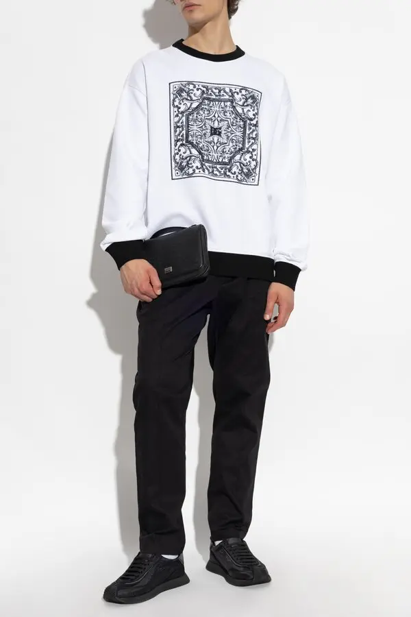 Dolce & Gabbana Sweatshirt With Embroidered Majolica Pattern
