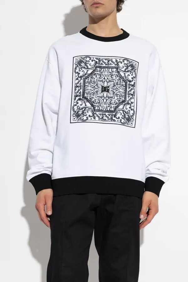 Dolce & Gabbana Sweatshirt With Embroidered Majolica Pattern