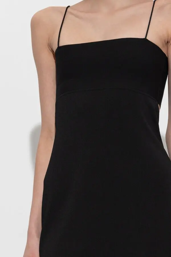 spaghetti strap black dress short Wedtrend Women Sparkly Black Homecoming Dress with Sequins A Line Spaghetti  Straps Tiered Short Prom Dress – WEDTREND main image 1