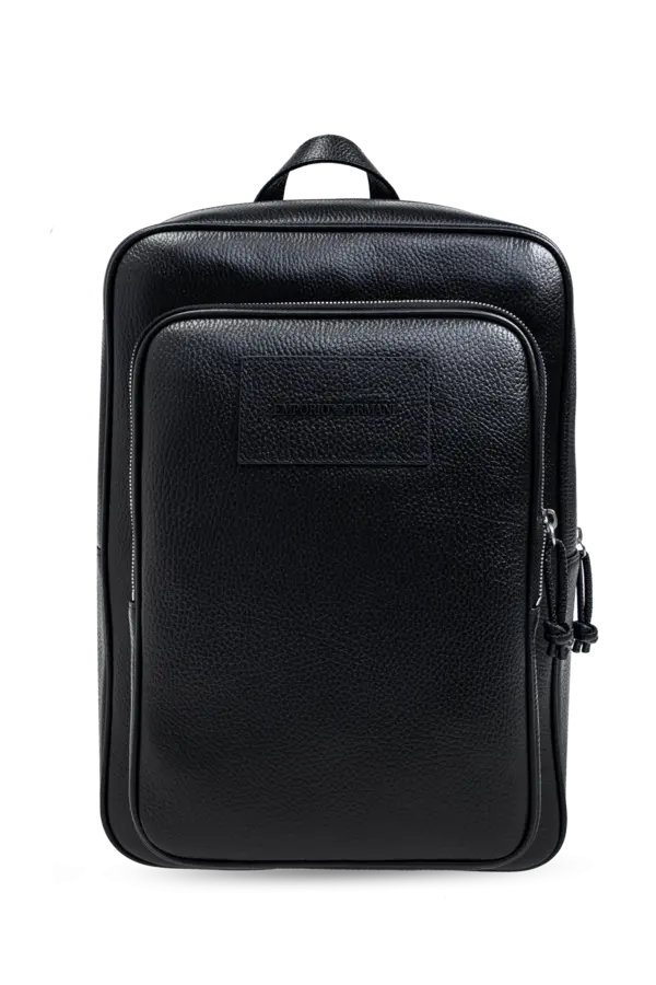 Emporio Armani Leather Backpack - Black
