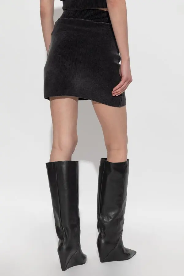 Alexander Wang Ribbed Knit Mini Skirt - Black
