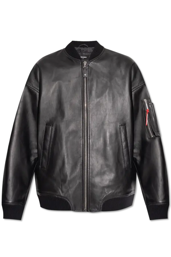Dsquared2 Leather Bomber Jacket