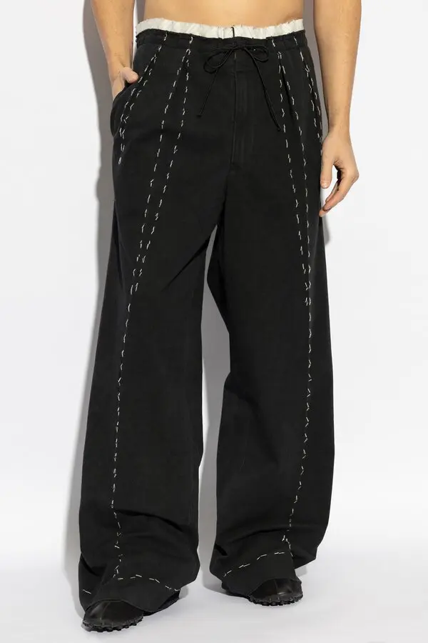 MAISON MARGIELA Linen-finish Wide-leg Trousers