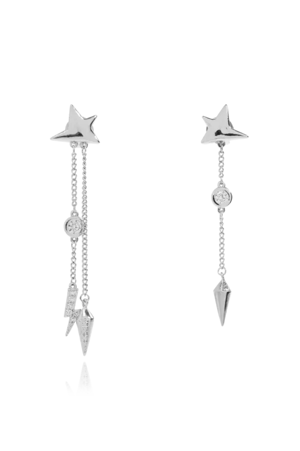 Zadig&Voltaire Brass Star Drop Earrings - Silver