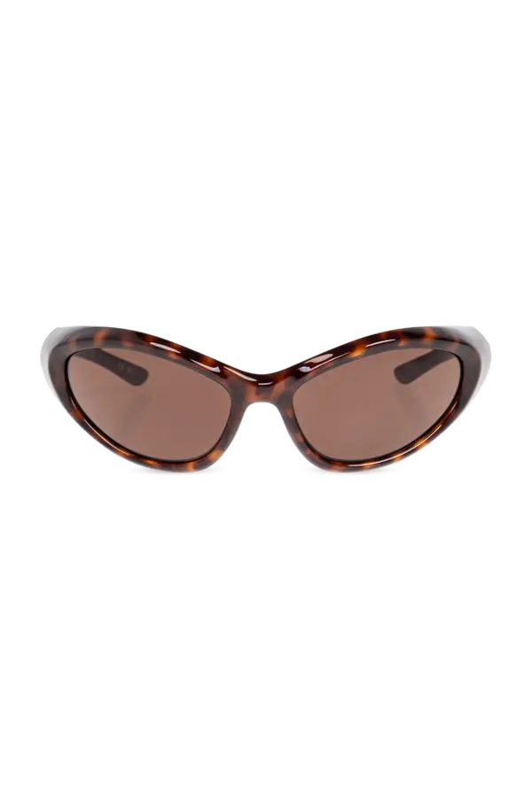 Balenciaga Tortoiseshell Oval Sunglasses - Brown