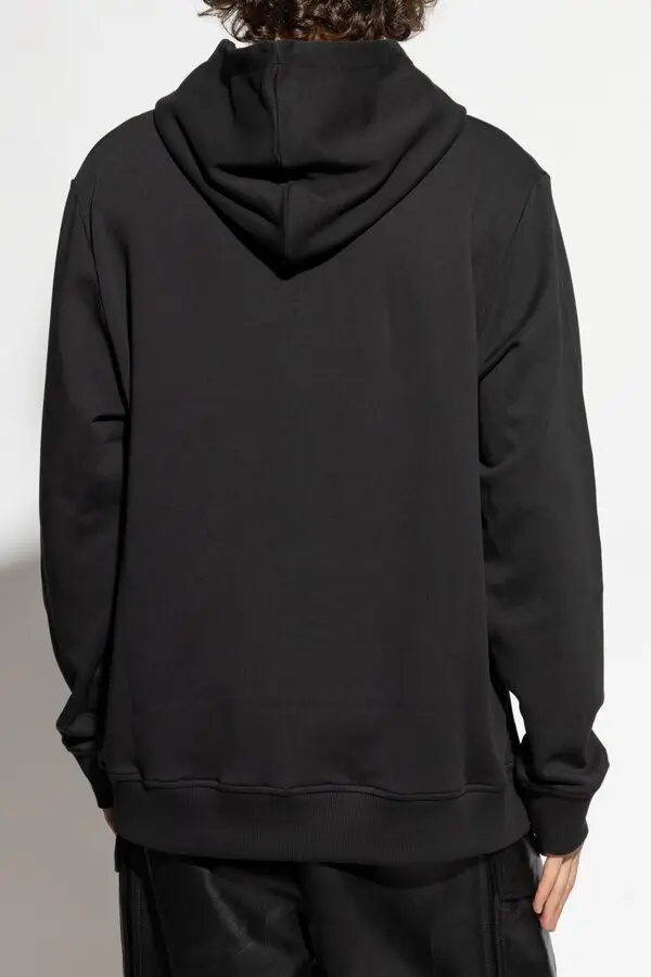 Balmain Hooded Cotton Knit Pullover With Gold Chain Motif