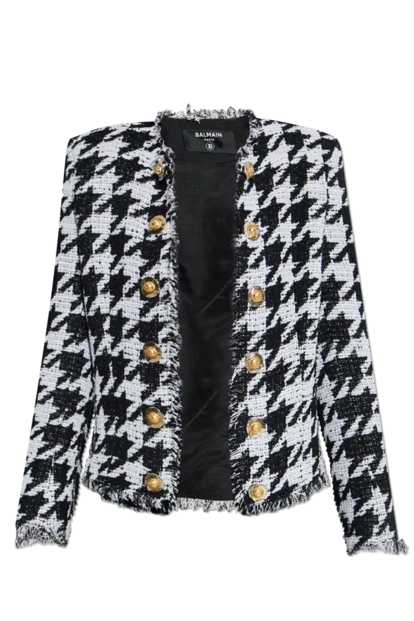 Balmain Houndstooth Tweed Blazer