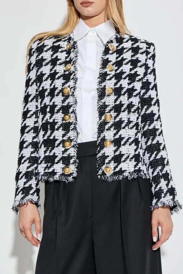 Balmain Houndstooth Tweed Blazer