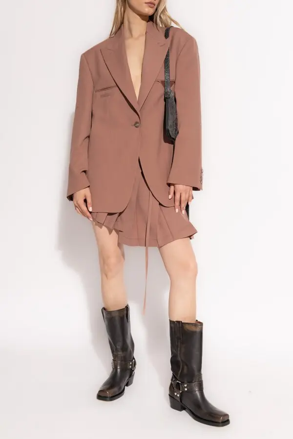 Acne Studios Asymmetrical Pleated Mini Skirt