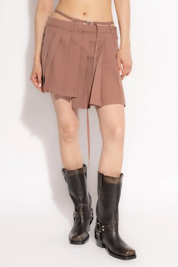 Acne Studios Asymmetrical Pleated Mini Skirt