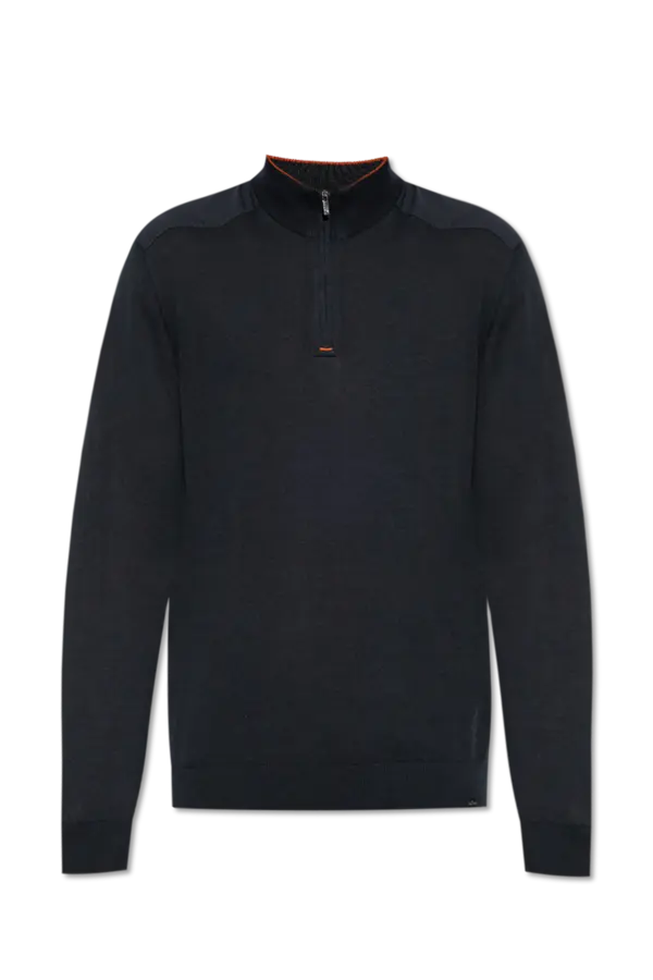Paul & Shark Silk And Cotton Sweater With Quarter Zip