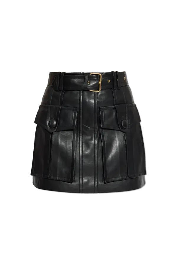 Balmain Leather Mini Skirt