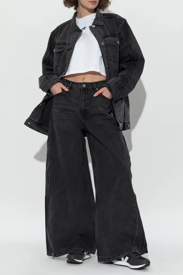 Adidas Originals By Alexander Wang Oversized Denim Jacket In Black