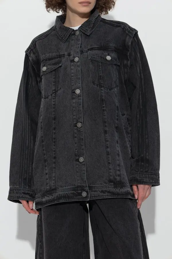 Adidas Originals By Alexander Wang Oversized Denim Jacket In Black