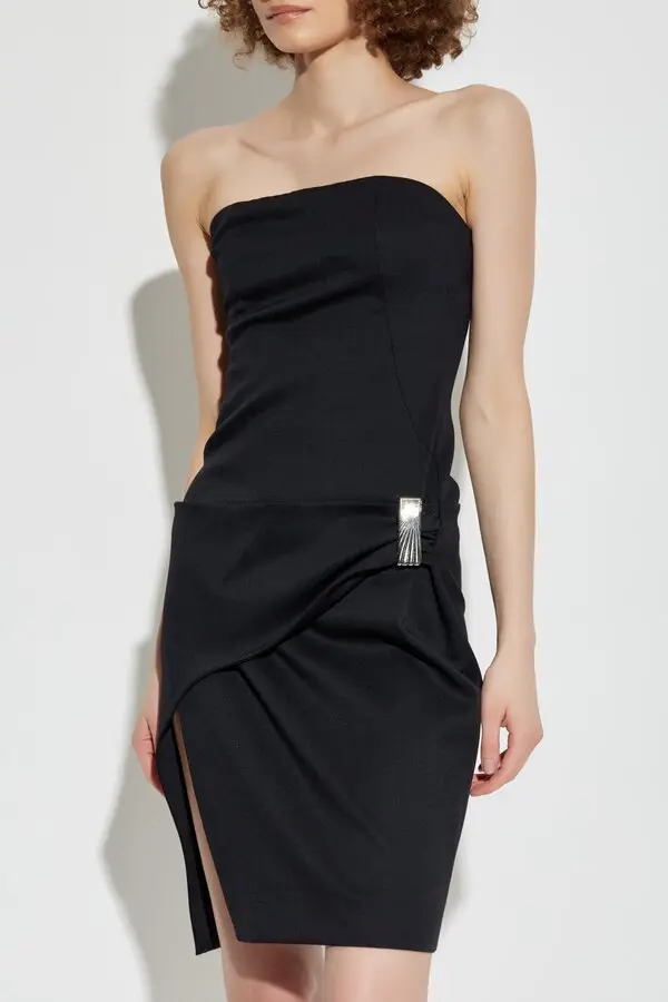 Attico Strapless Pleated Mini Dress