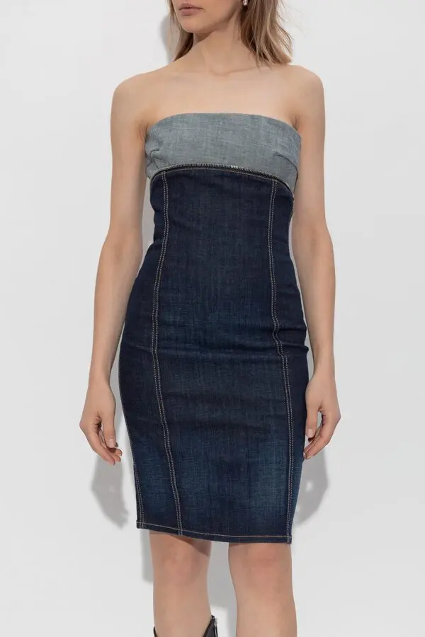 Dsquared2 Strapless Fitted Denim Dress