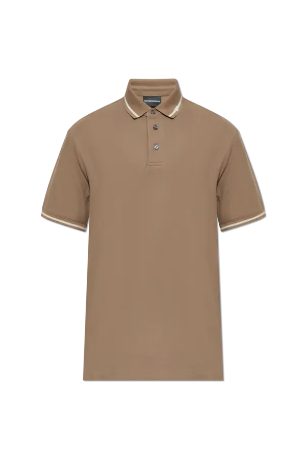 Emporio Armani Polo With Logo - Brown