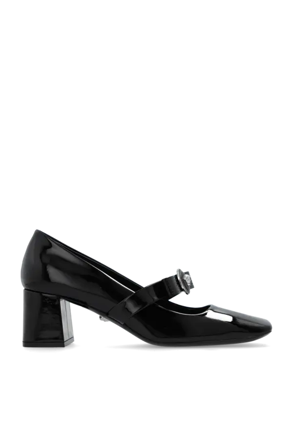 Versace Patent Leather Pumps With Logo Strap