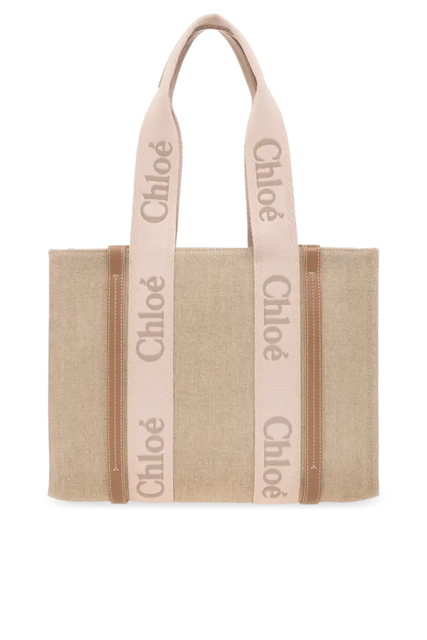 Chloé Woody Medium Shopper Bag - Beige