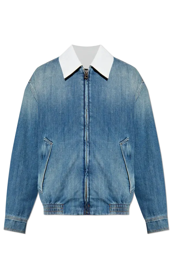 Loewe Denim Jacket With Contrasting Collar - Blue