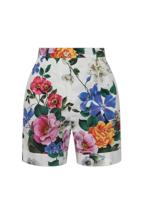 Dolce & Gabbana Floral Print High-waisted Shorts - Multicolour
