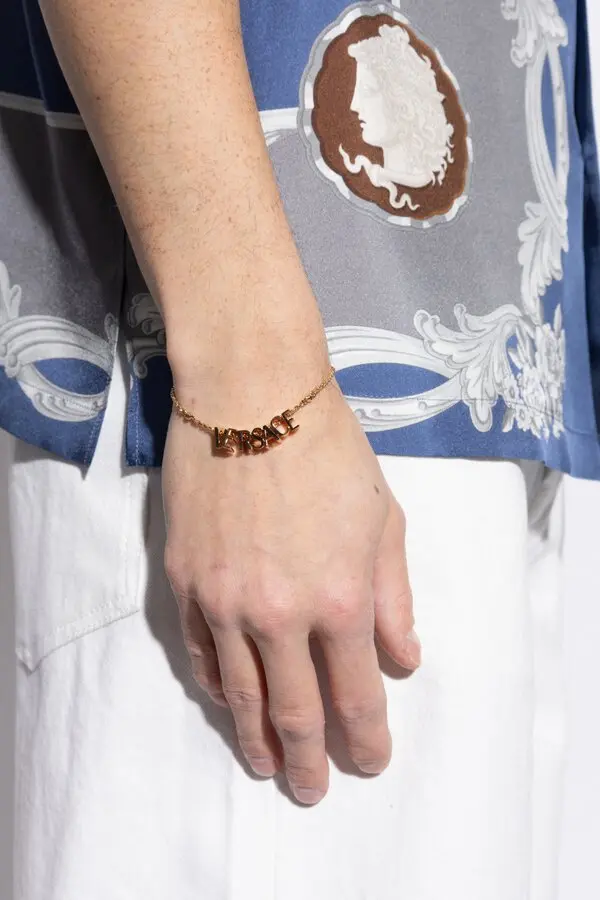 Versace Brass Bracelet With Logo