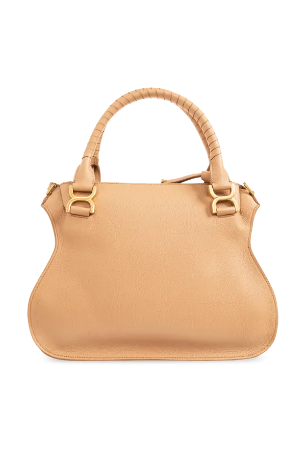 Chloé Marcie Medium Leather Shoulder Bag - Beige