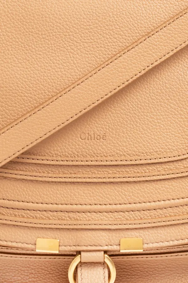 Chloé Marcie Medium Leather Shoulder Bag - Beige