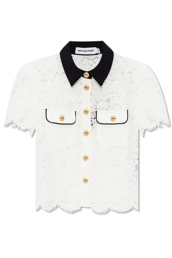 SELF-PORTRAIT Lace Shirt - White