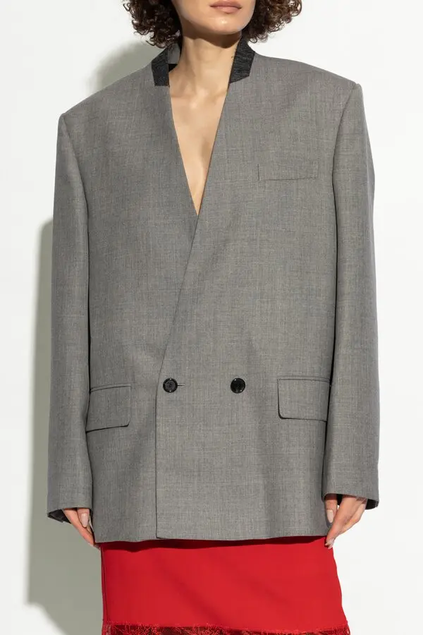 Moschino Double-breasted Loose-fit Wool Blazer